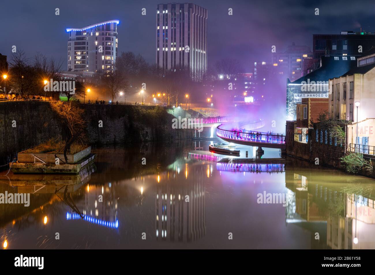 Bristol, England, UK - March 1, 2020: Pedestrians cross Bristol's ...
