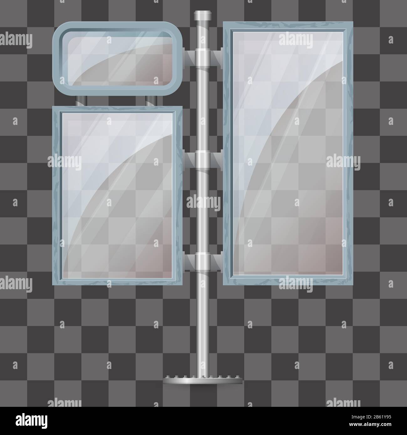 Outdoor advertising transparent light box mock up. 3D Vector ...