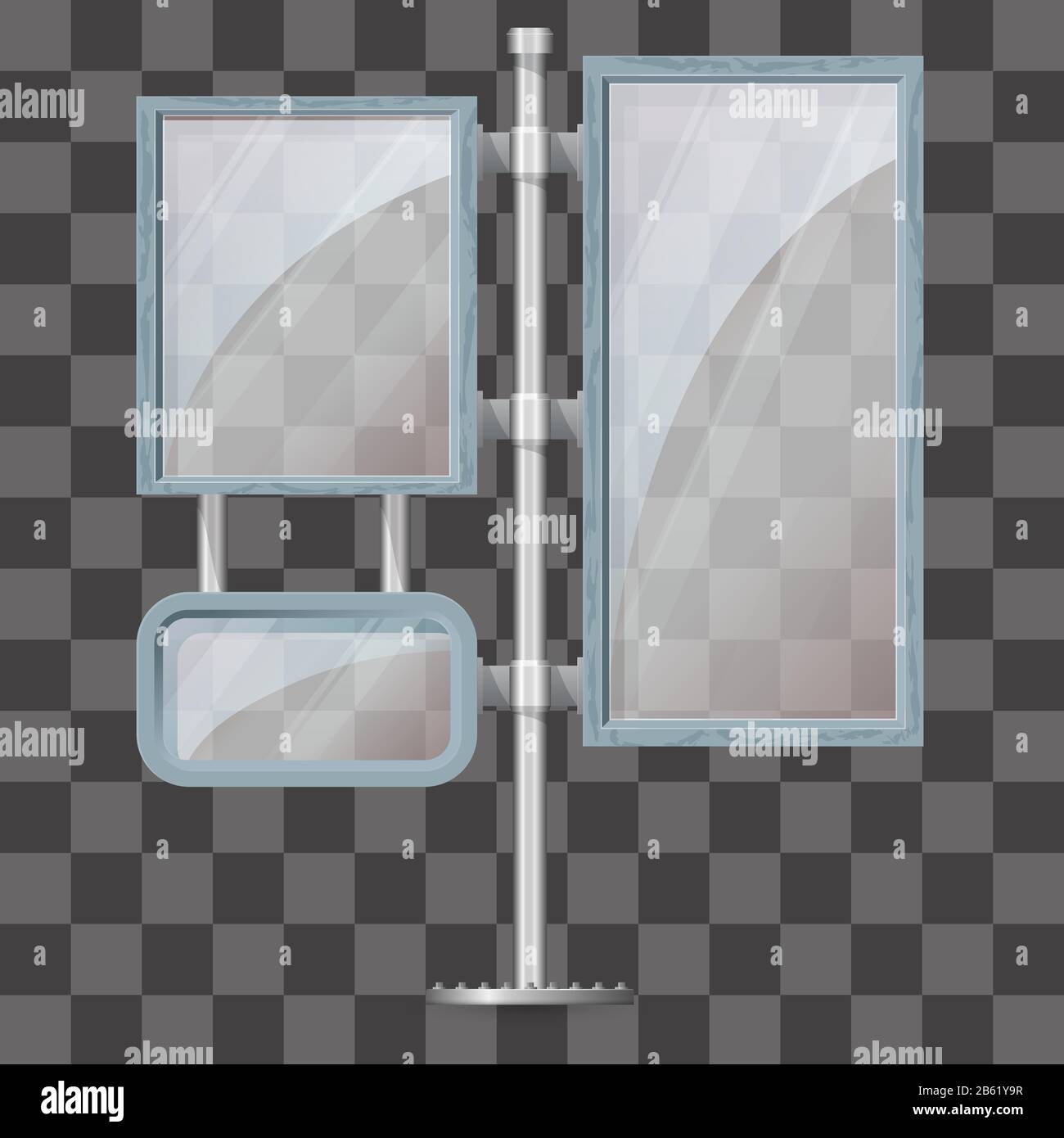 Outdoor advertising transparent light box mock up. 3D Vector ...