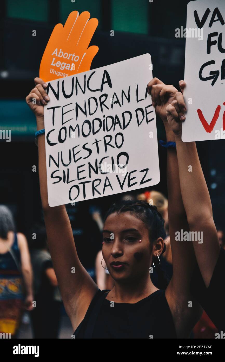 Poster in the 8M protest that says "They will never have the comfort of ...