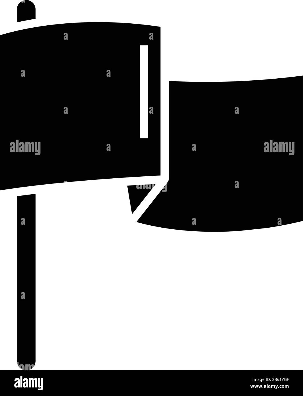 Victory flag black icon, concept illustration, vector flat symbol ...