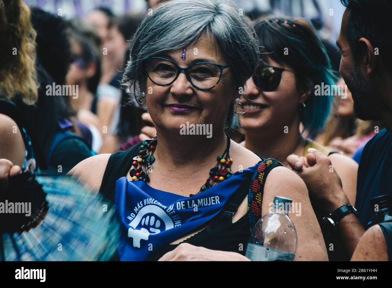Woman in the 8M protest Stock Photo - Alamy