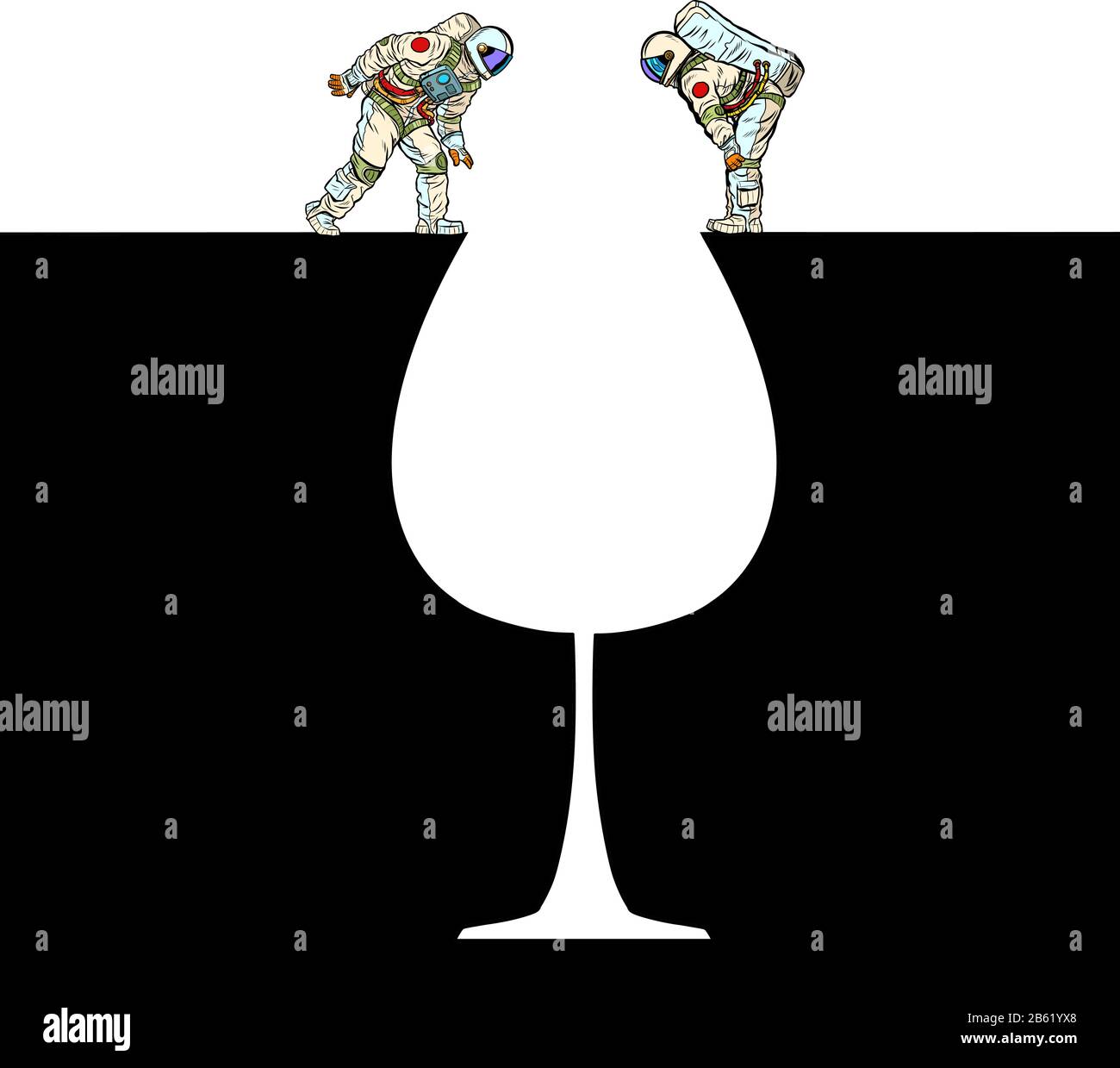 Empty wine glass on Stock Vector Images - Alamy