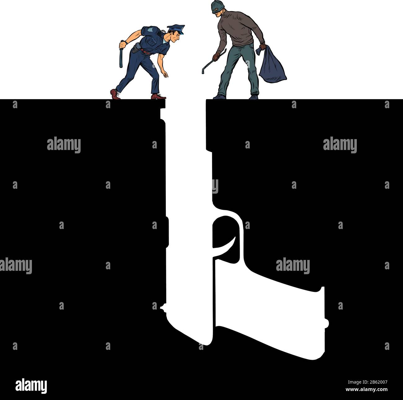 Gun police criminal crime detective Stock Vector Image & Art - Alamy