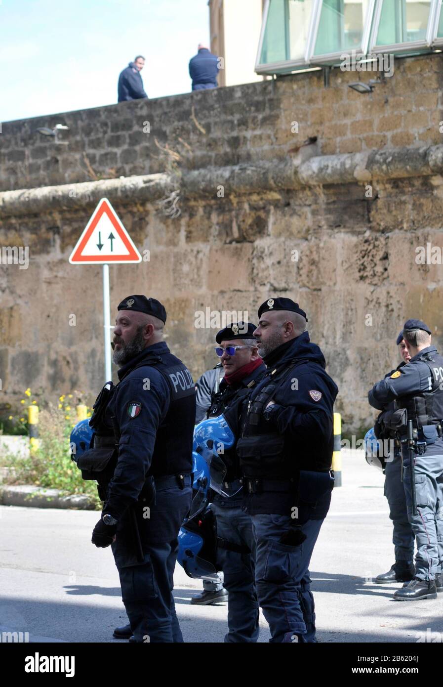 Ucciardone prison, Palermo, Italy. 09th March 2020. Palermo Coronavirus ...