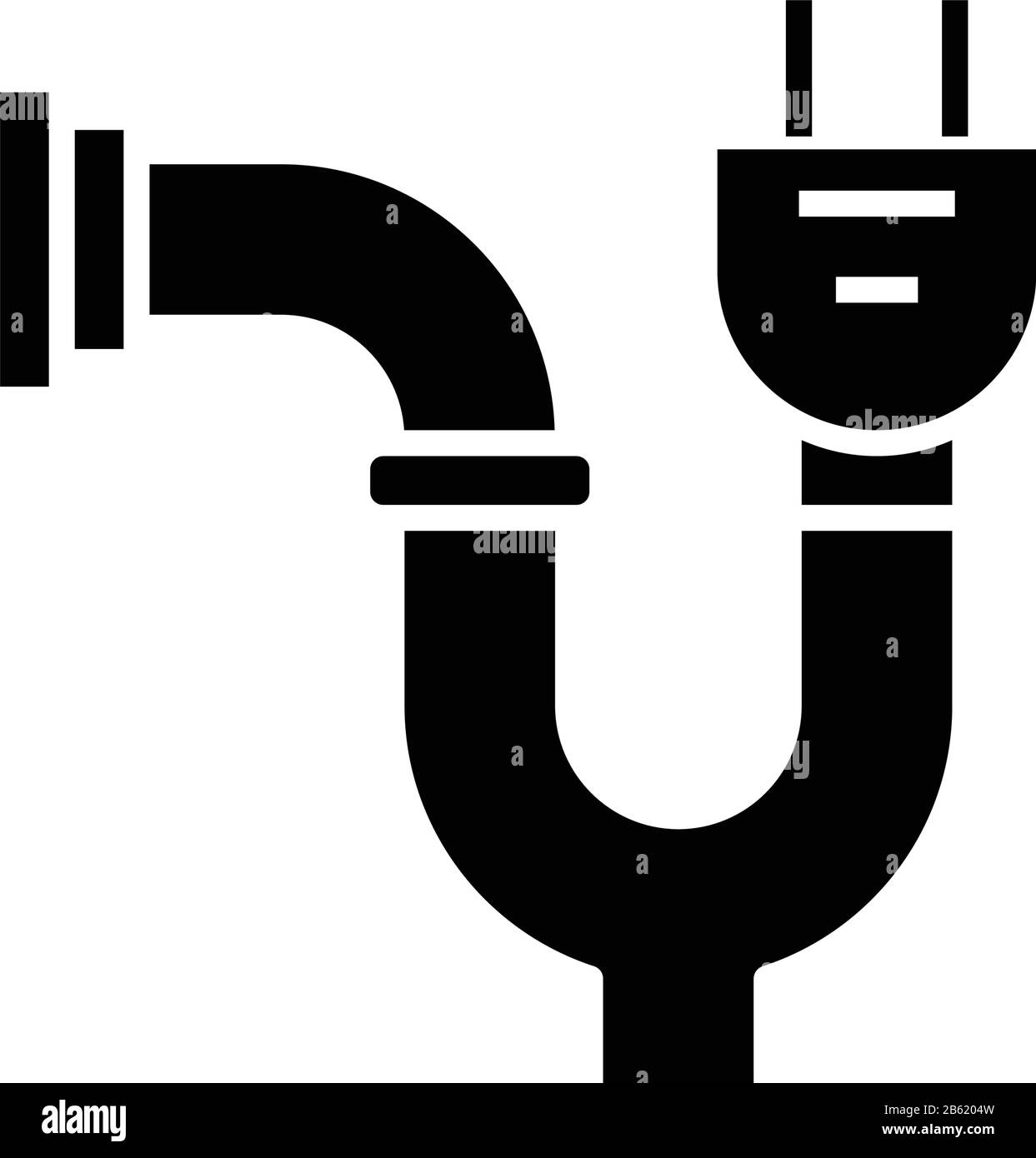 Water drain black icon, concept illustration, vector flat symbol, glyph ...