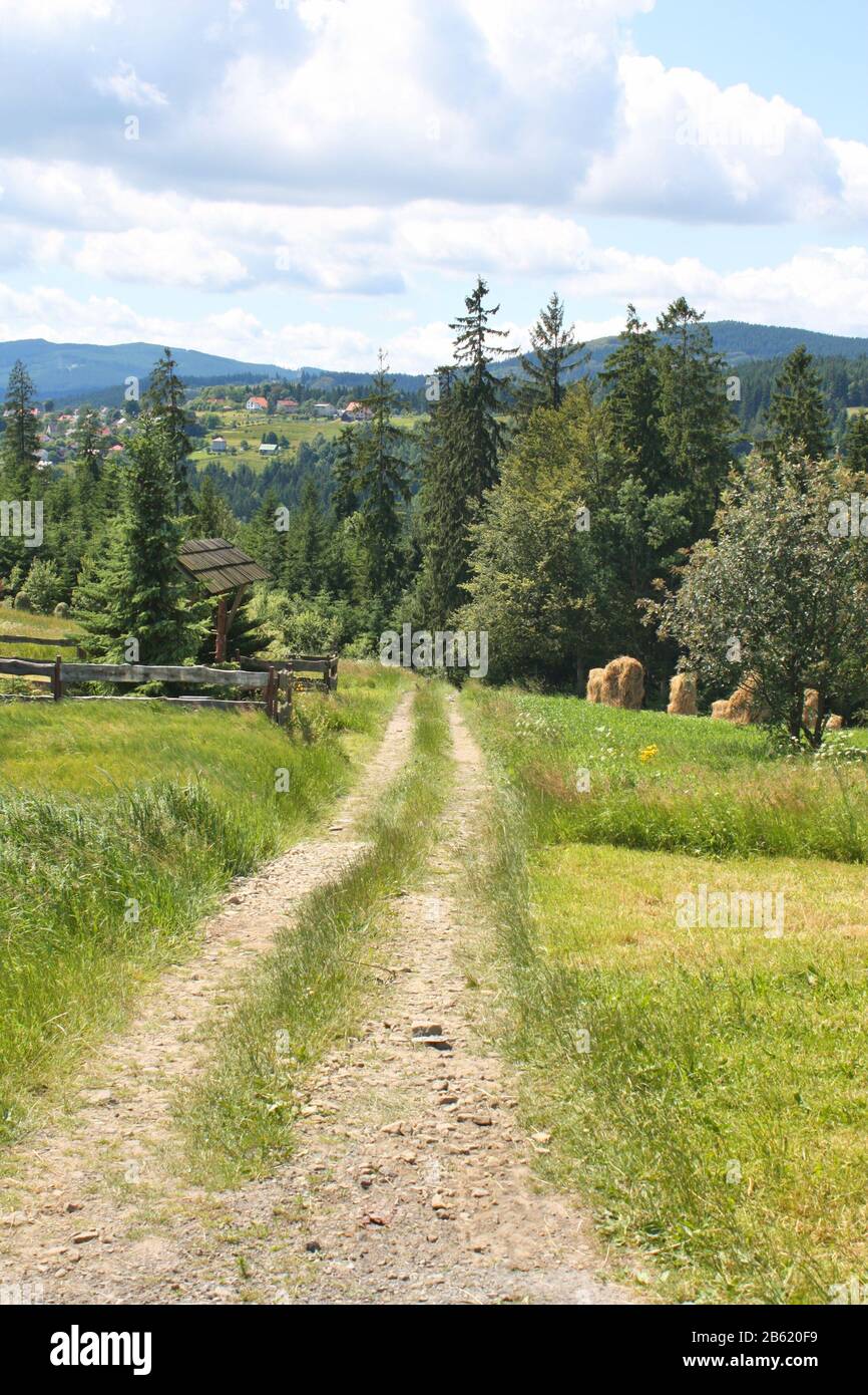 Country in polish mountains. Rural landscape Stock Photo - Alamy