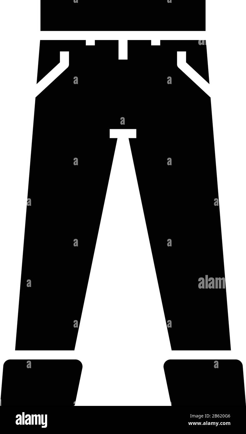 Trousers black icon, concept illustration, vector flat symbol, glyph ...