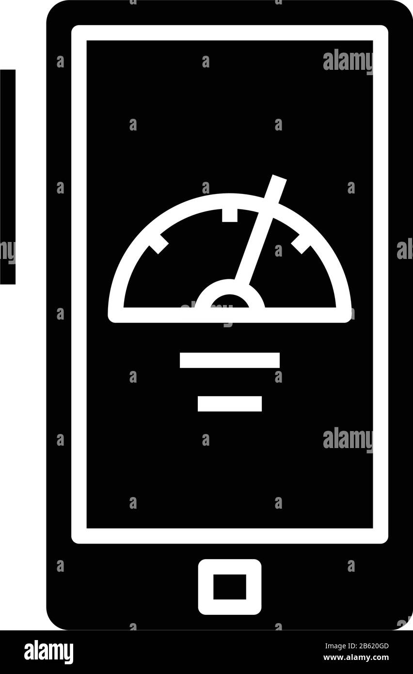 Time app black icon, concept illustration, vector flat symbol, glyph ...