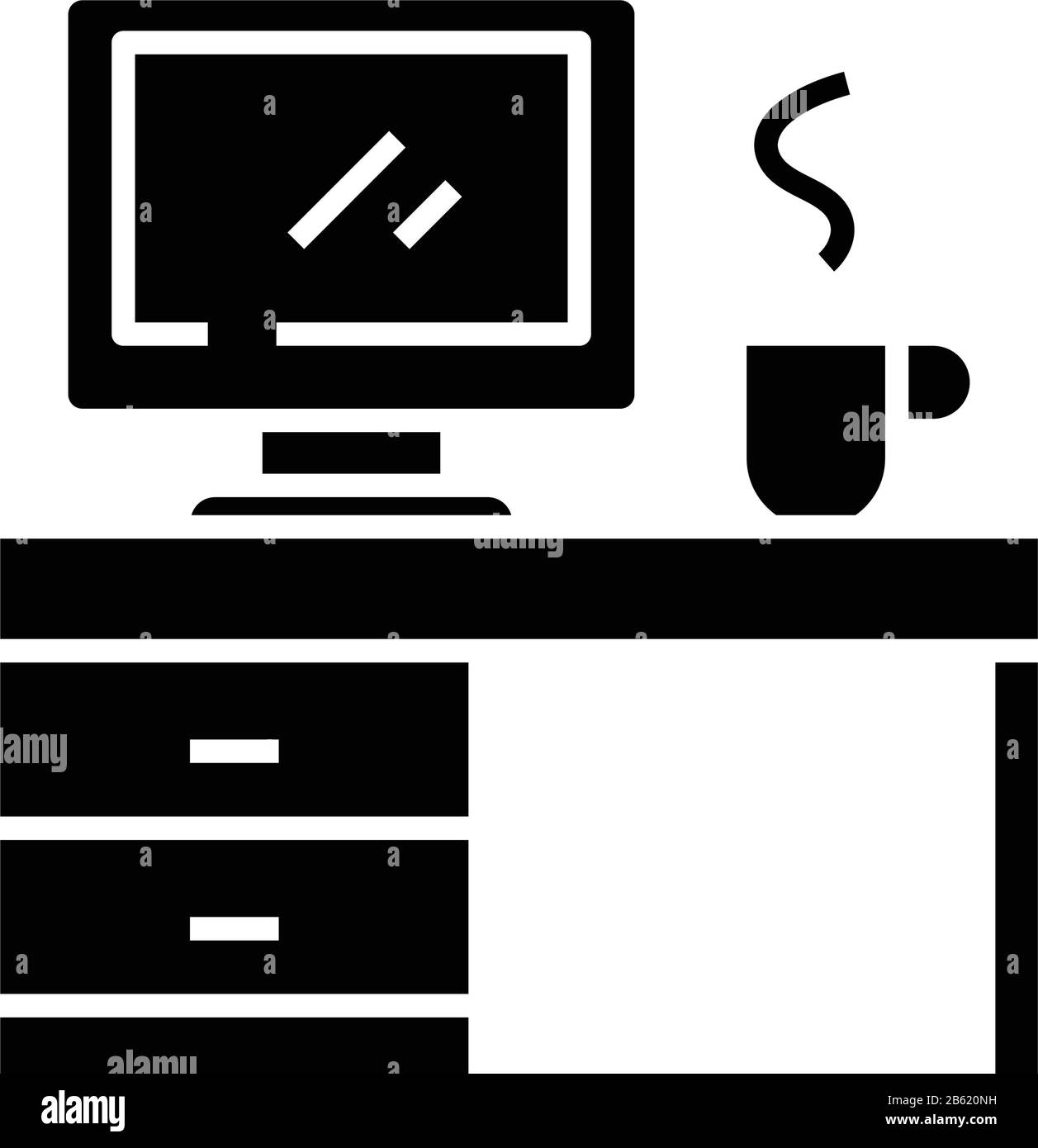 Workstation line icon, concept sign, outline vector illustration ...