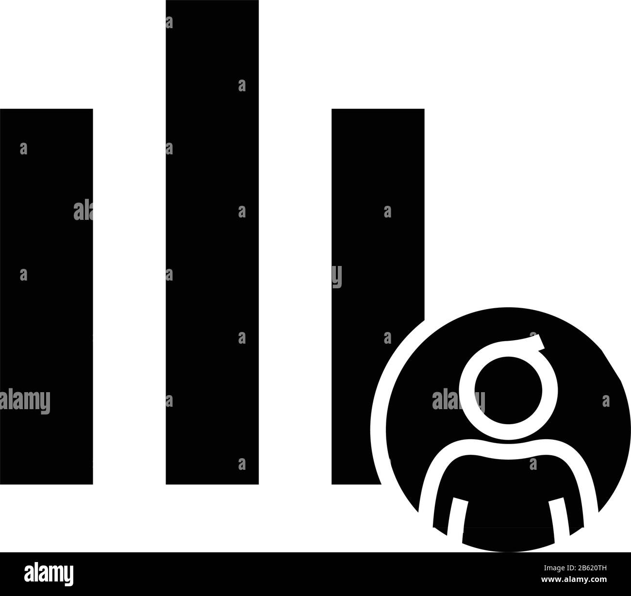 Work chart line icon, concept sign, outline vector illustration, linear ...