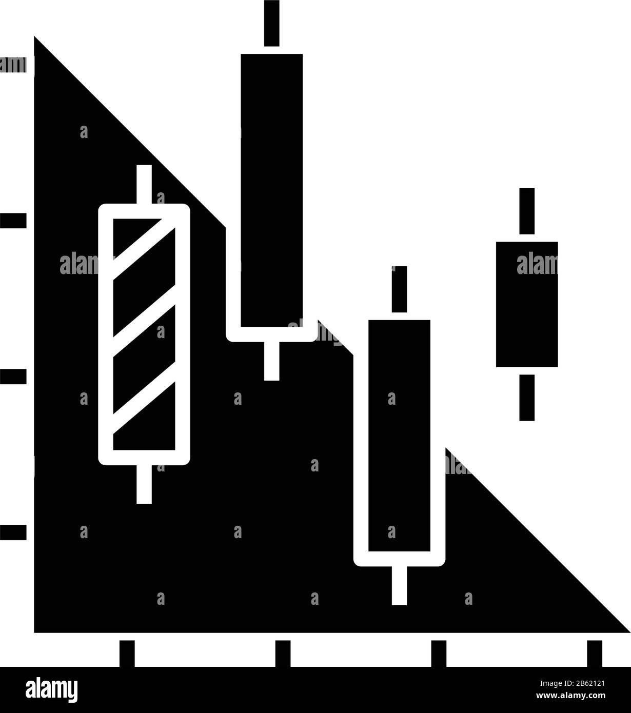 Technical analysis diagram black icon, concept illustration, vector ...