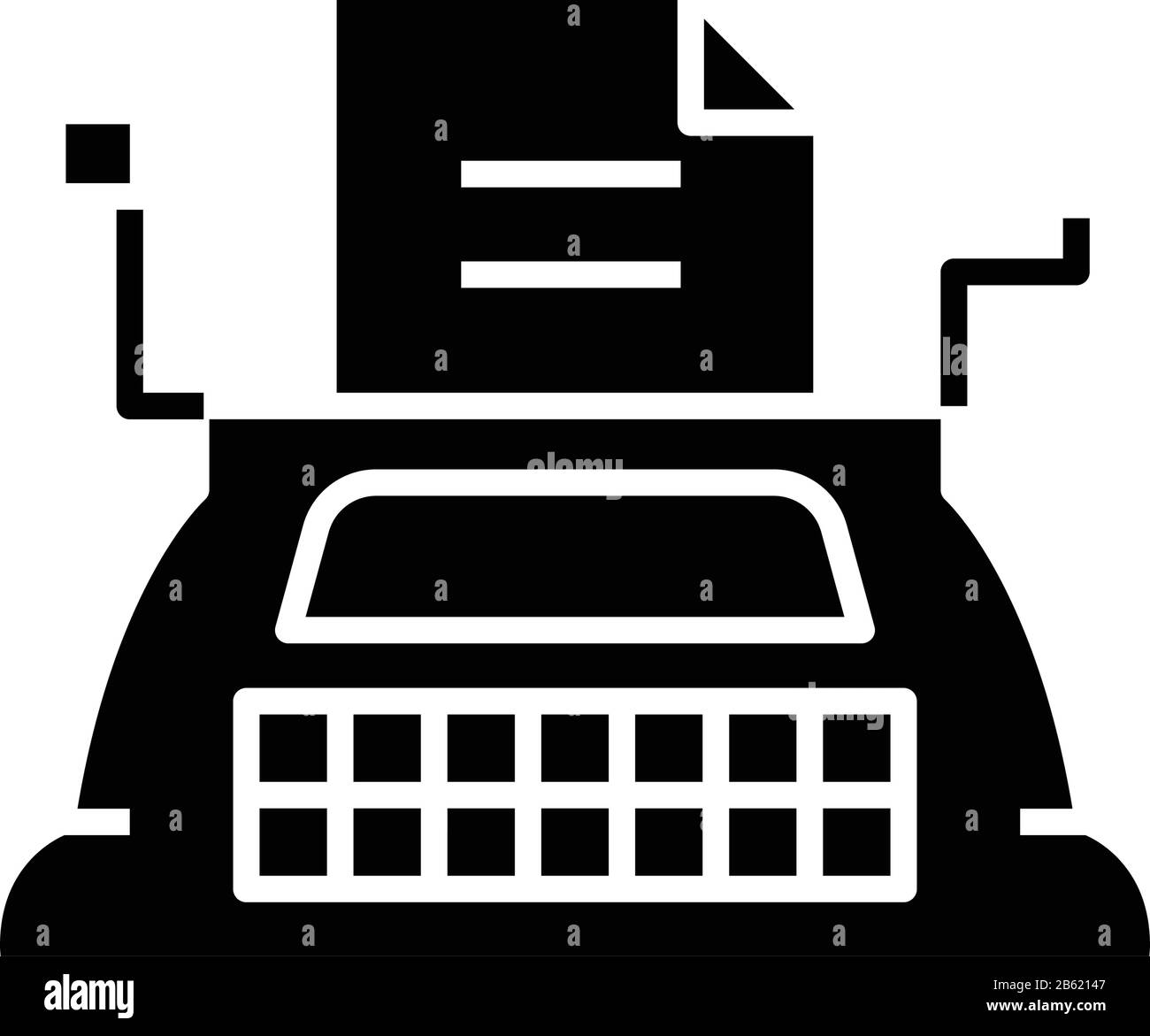 Vintage typewriter illustration Black and White Stock Photos & Images ...