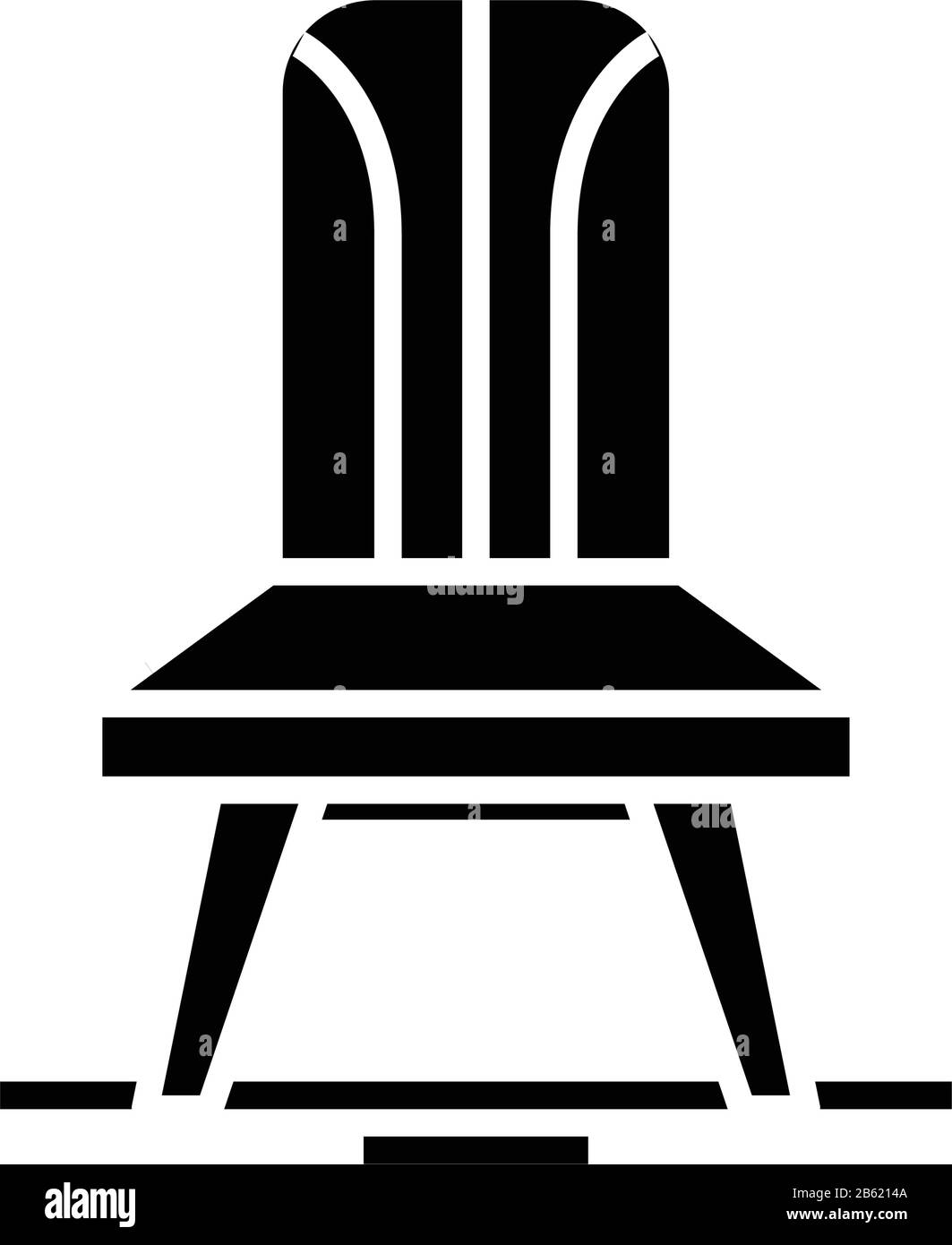 Wooden chair line icon, concept sign, outline vector illustration ...