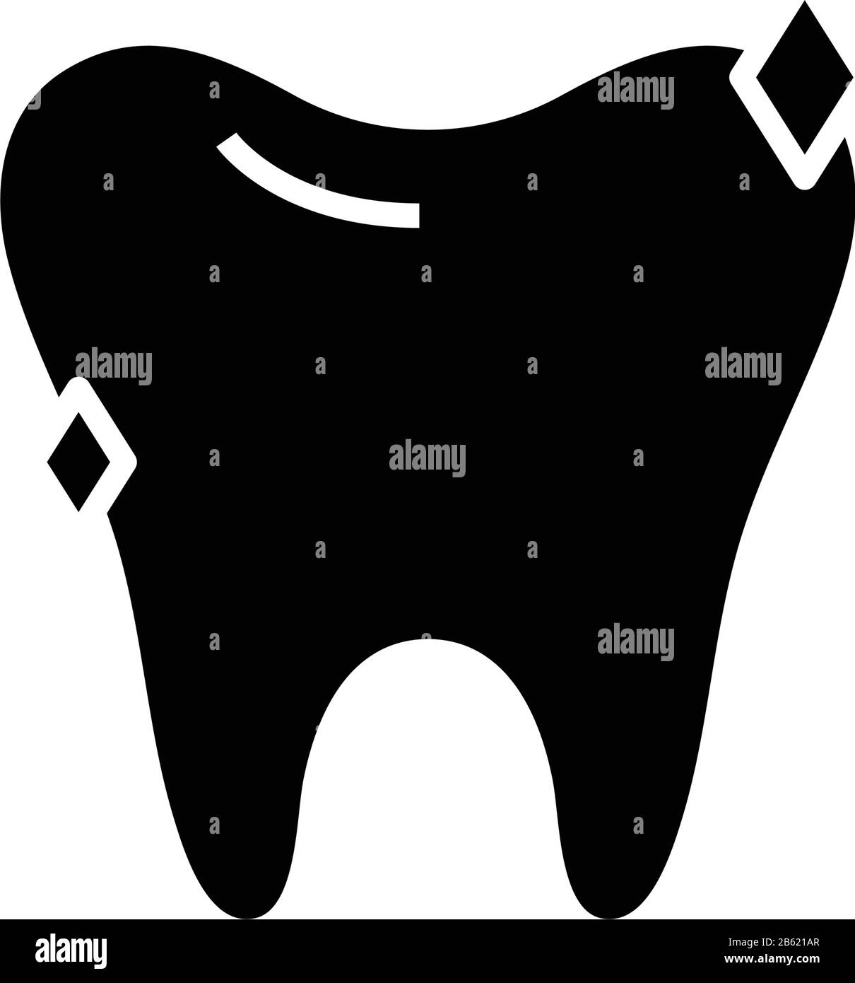 Teeth health black icon, concept illustration, vector flat symbol ...