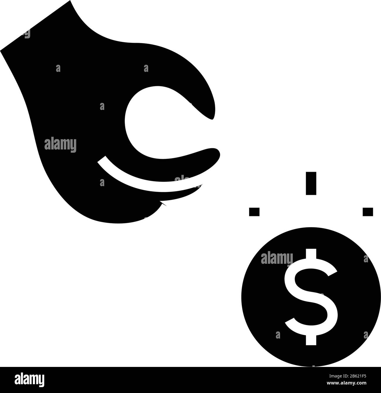 Without money line icon, concept sign, outline vector illustration ...