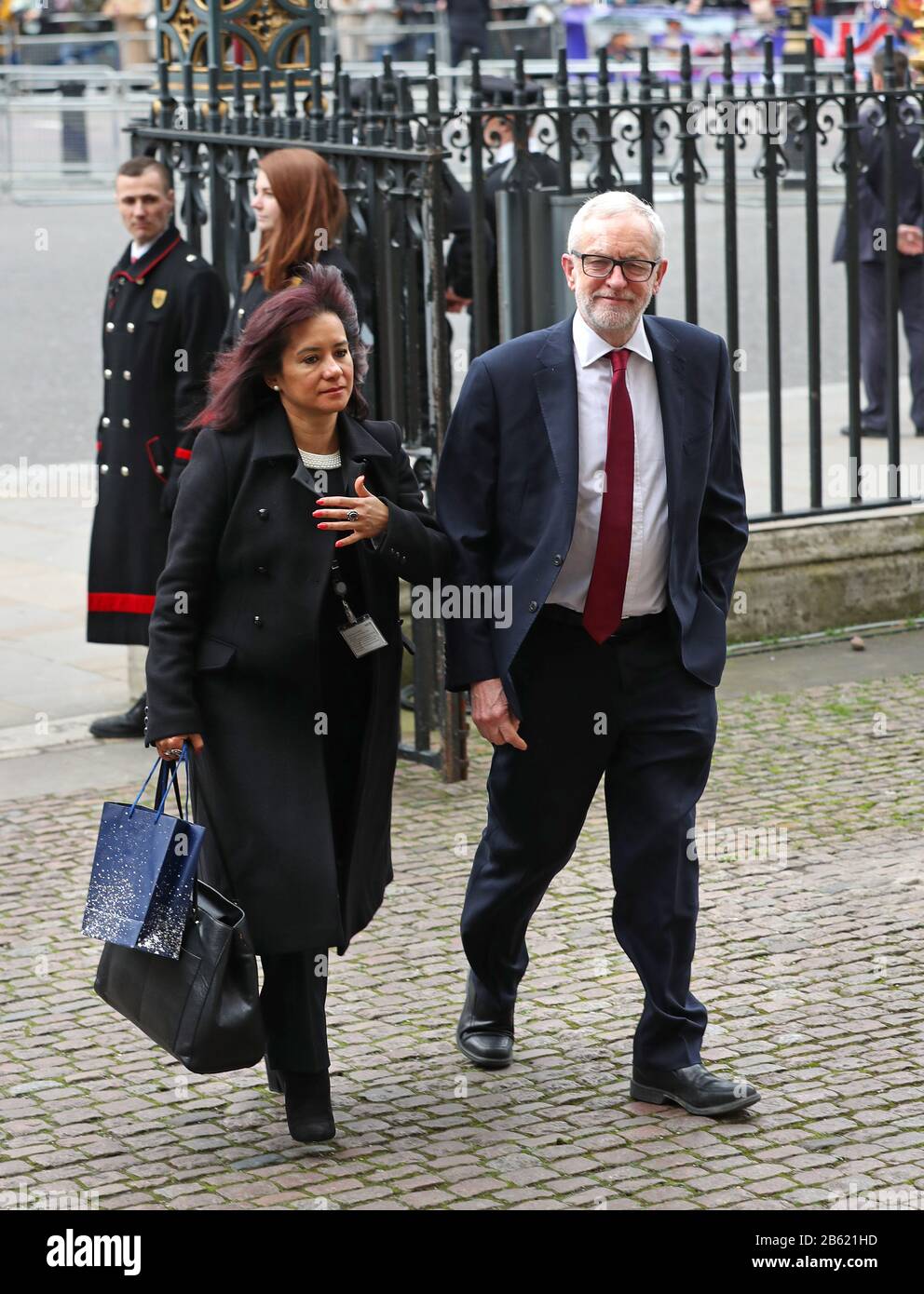 Labour leader Jeremy Corbyn and his wife wife Laura Alvarez arrives at ...