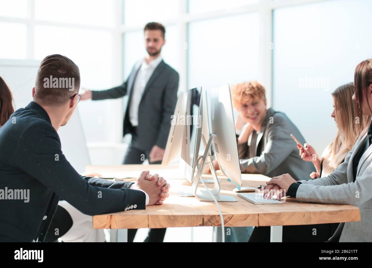 business team discussing ideas for a new project Stock Photo - Alamy
