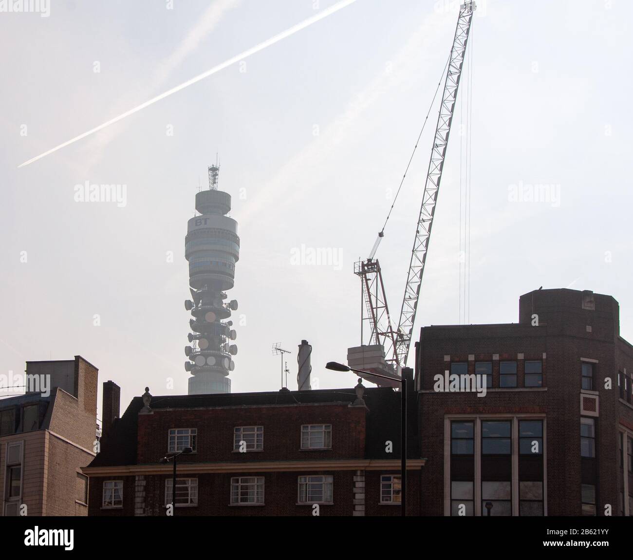 London, England, UK - : The BT communications tower in the Fitzrovia ...