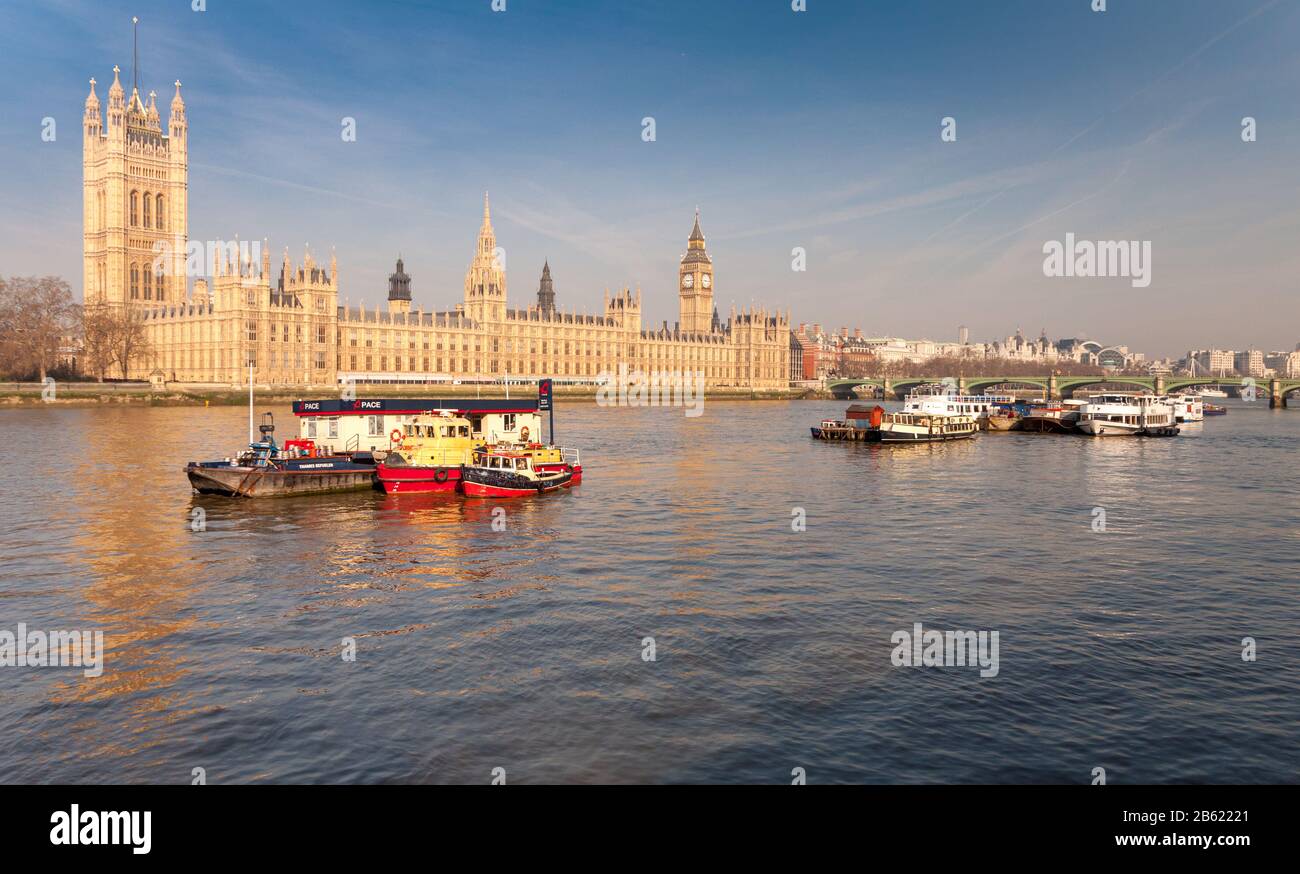 London, England, UK - March 18, 2009: Morning sun illuminates the ...