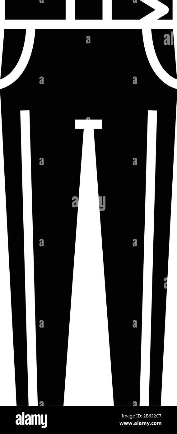 Trousers black icon, concept illustration, vector flat symbol, glyph ...