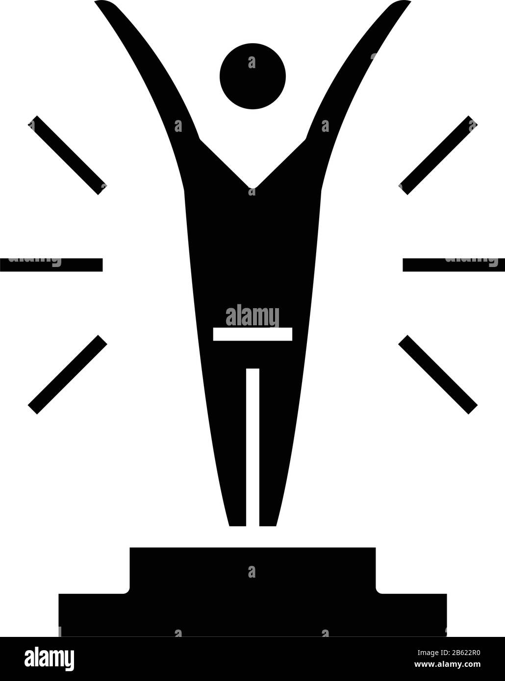 Winner black icon, concept illustration, vector flat symbol, glyph sign ...