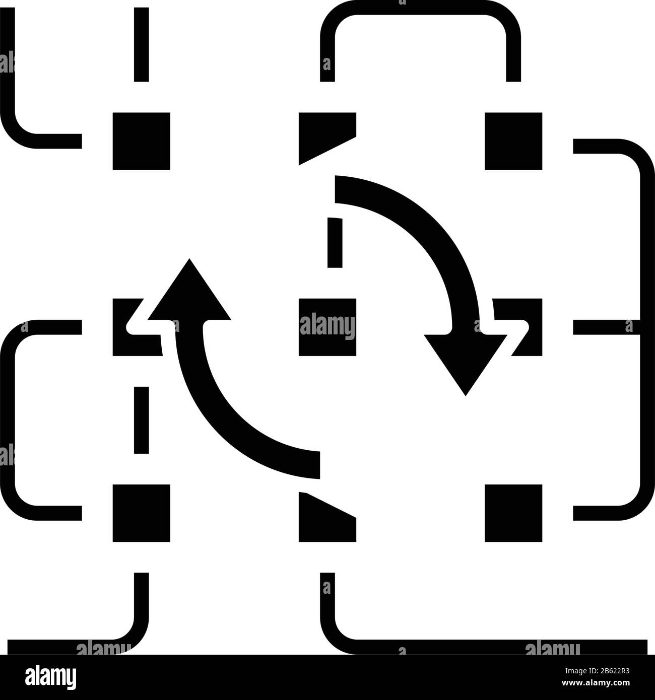 Techno chip black icon, concept illustration, vector flat symbol, glyph ...