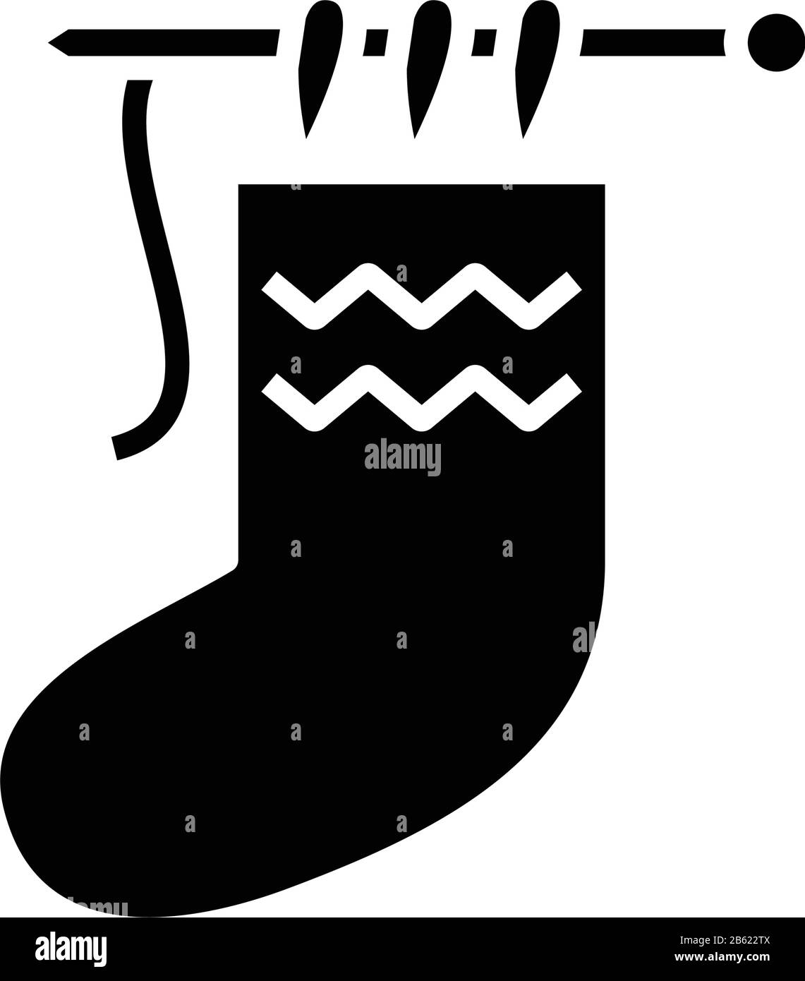Warm socks black icon, concept illustration, vector flat symbol, glyph ...