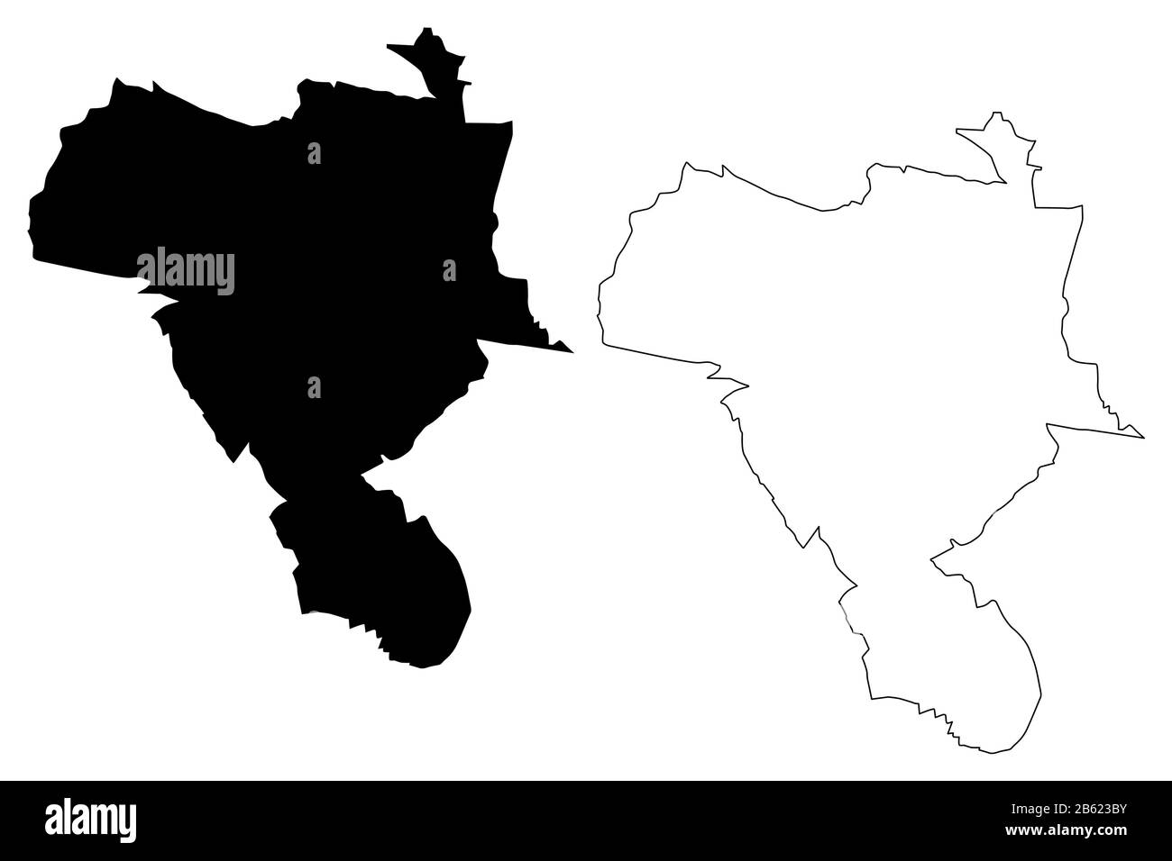 Nimes City (French Republic, France) map vector illustration, scribble ... Nimes City (French Republic, France) map vector illustration, scribble ...