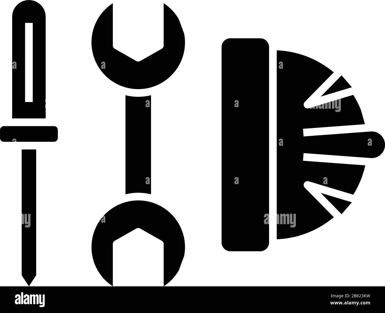 Tools black icon, concept illustration, vector flat symbol, glyph sign ...