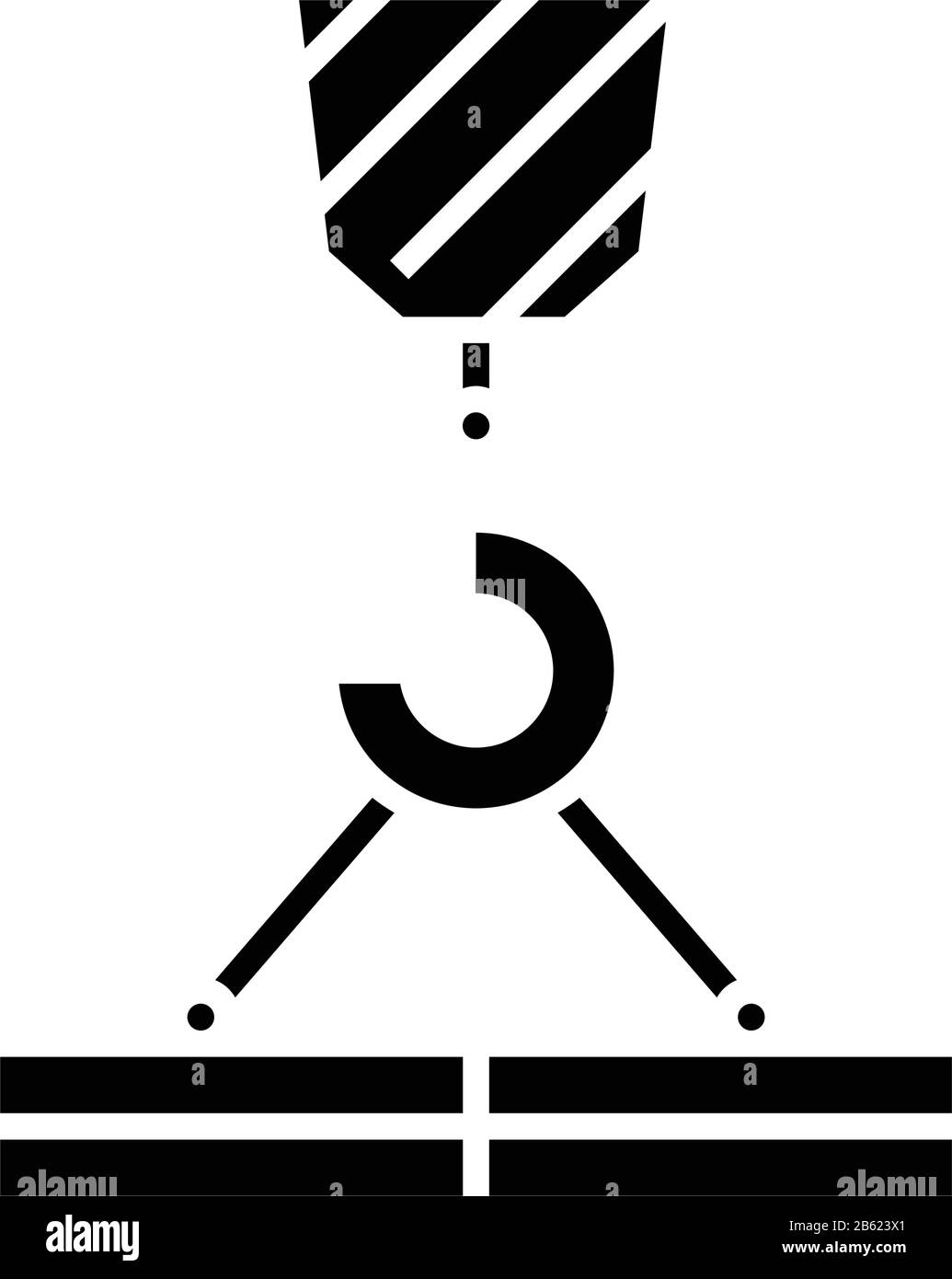 Working crane line icon, concept sign, outline vector illustration ...