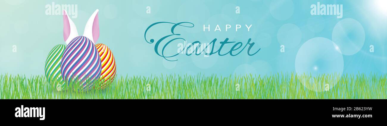 Easter bunny banner template Stock Vector Images - Alamy