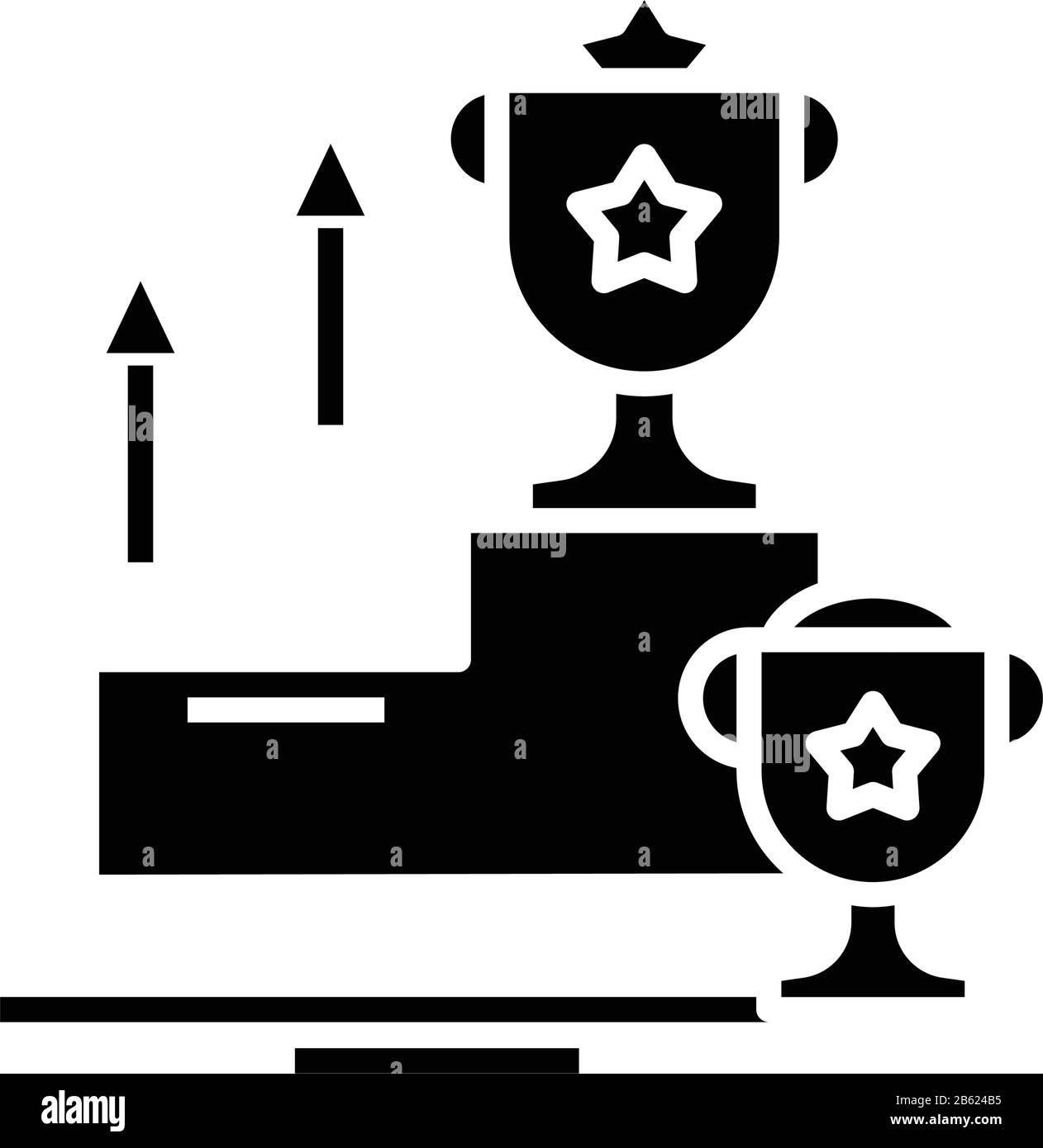 Two cups black icon, concept illustration, vector flat symbol, glyph ...