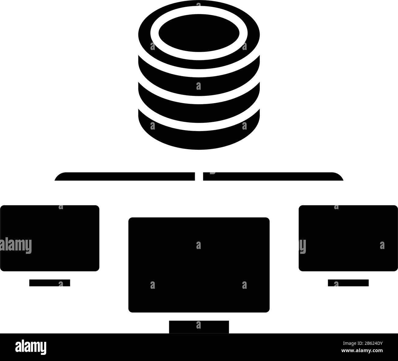 Users connection black icon, concept illustration, vector flat symbol ...