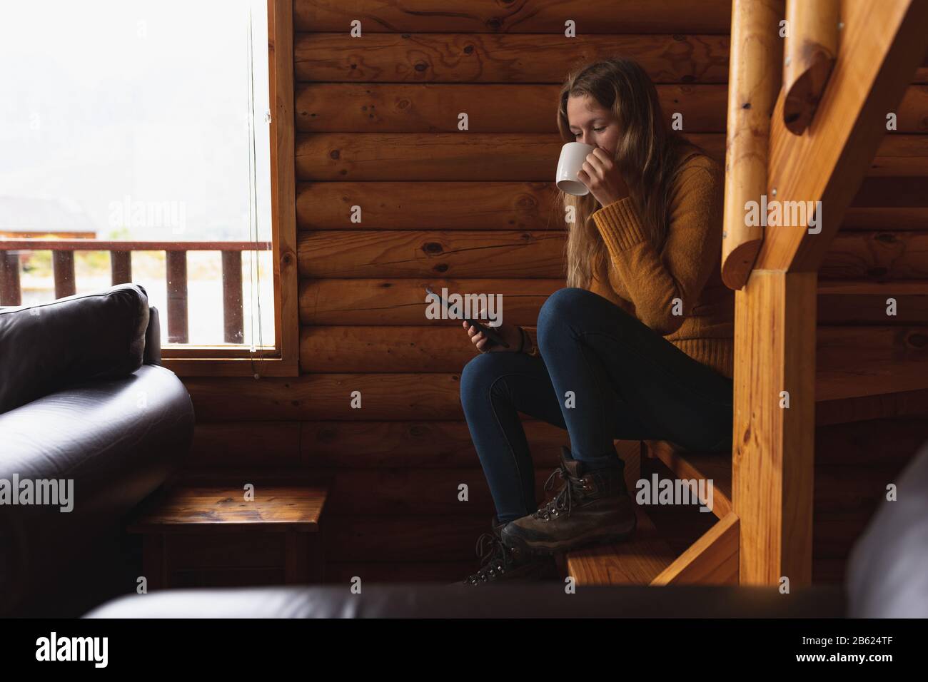 Woman in stairs hi-res stock photography and images - Alamy