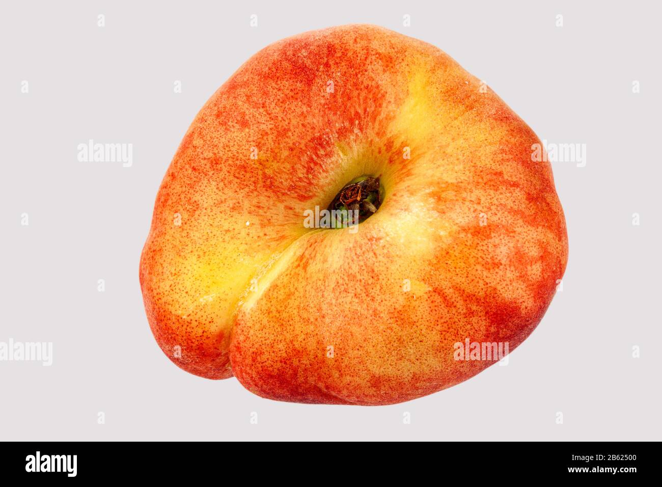 Flat peach close-up on a white background Stock Photo - Alamy