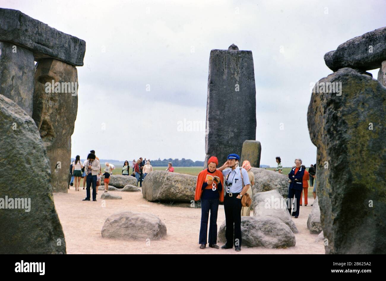 Tourists at Stonehenge in July 1973 Stock Photo - Alamy