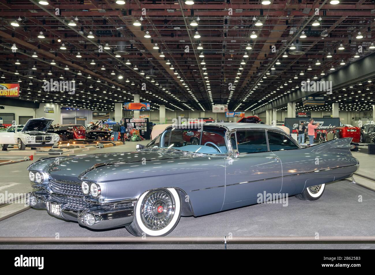 DETROIT, MI/USA - February 29, 2020: A 1959 Cadillac restoration, on ...