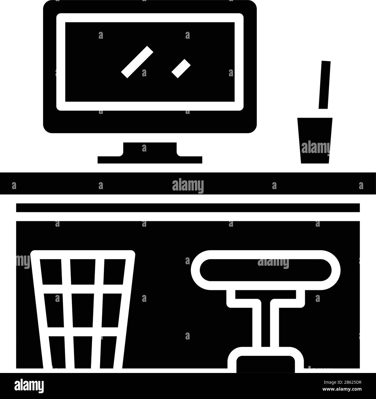 Workplace line icon, concept sign, outline vector illustration, linear ...