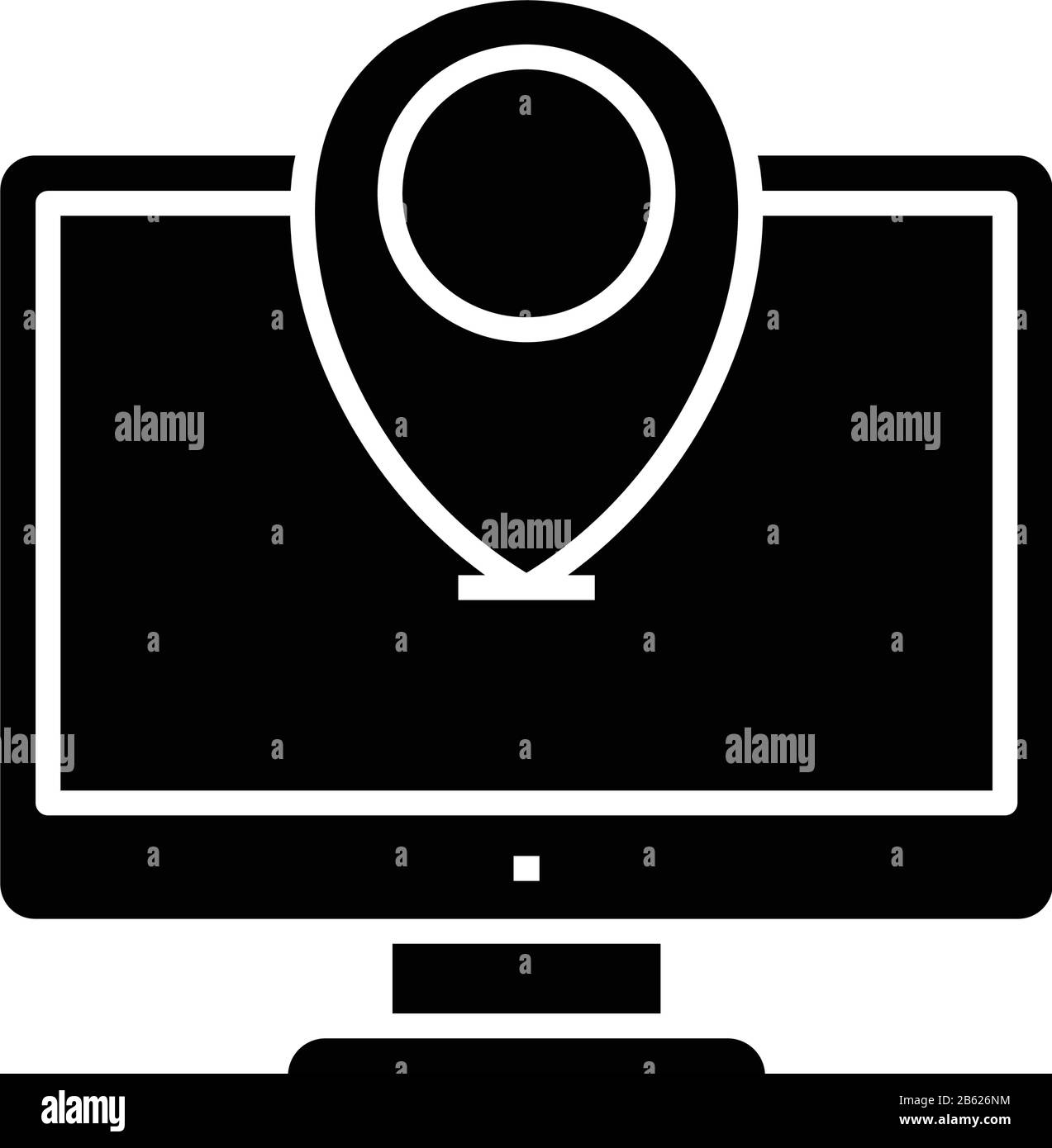 Web location black icon, concept illustration, vector flat symbol ...