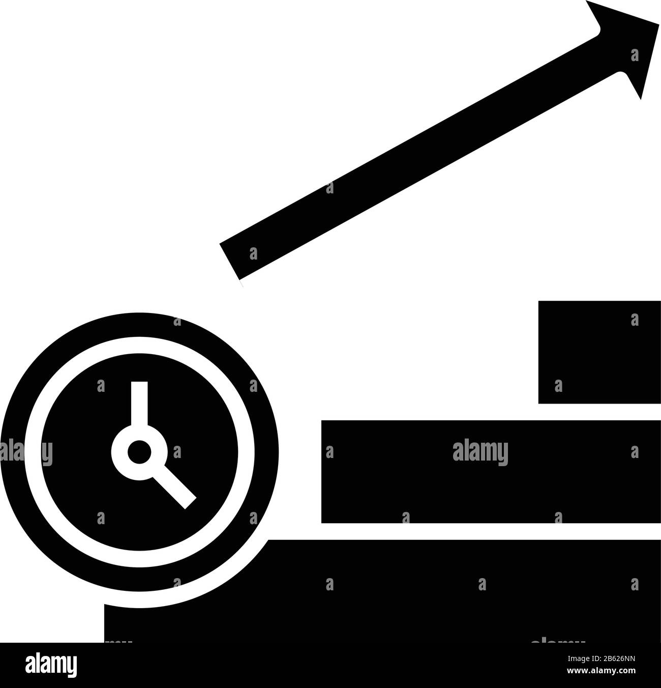 Time planning black icon, concept illustration, vector flat symbol ...