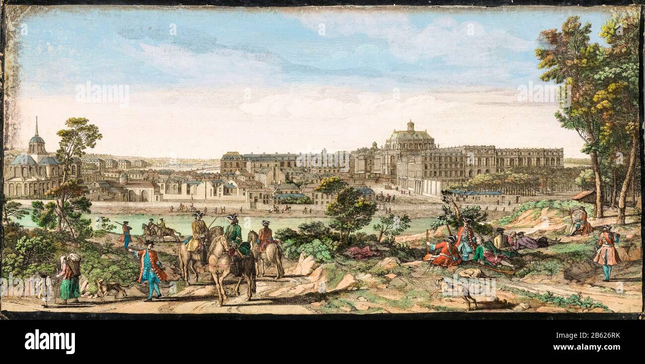 View of the City and the Palace of Versailles, print possibly by ...