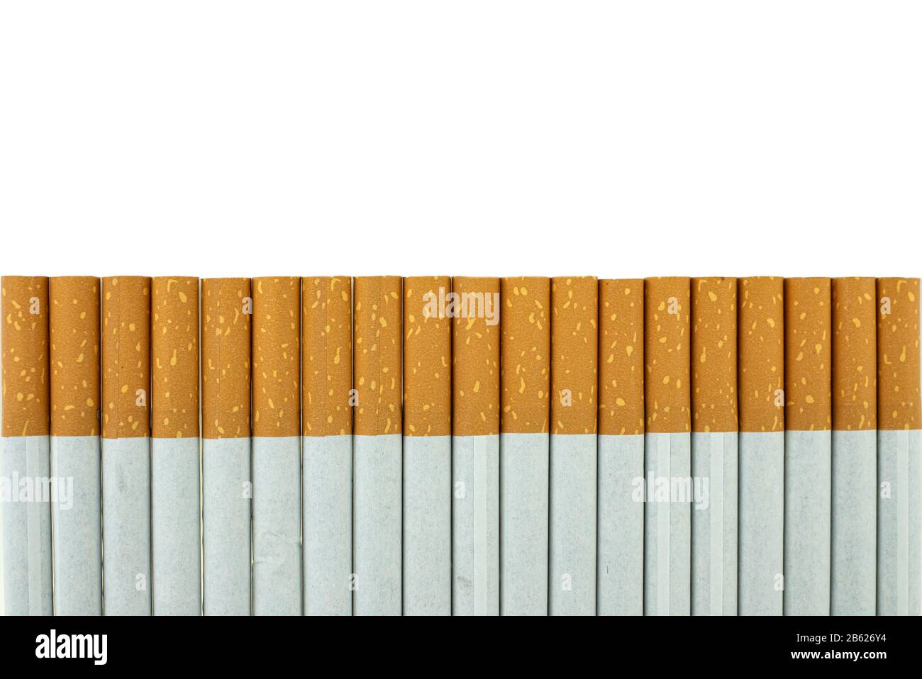 Close up of a cigarette showing on white background Stock Photo - Alamy