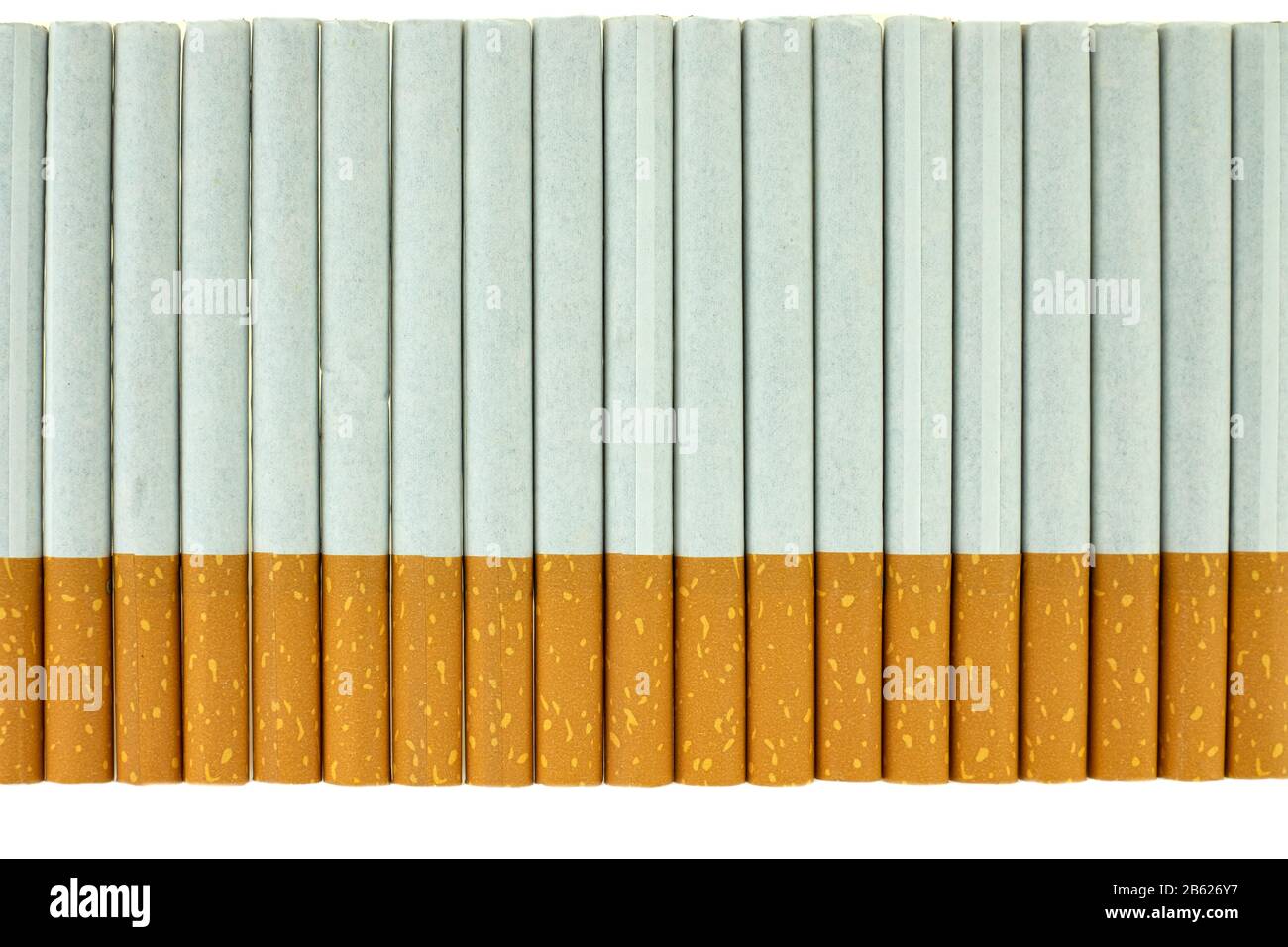 Close up of a cigarette showing on white background Stock Photo - Alamy