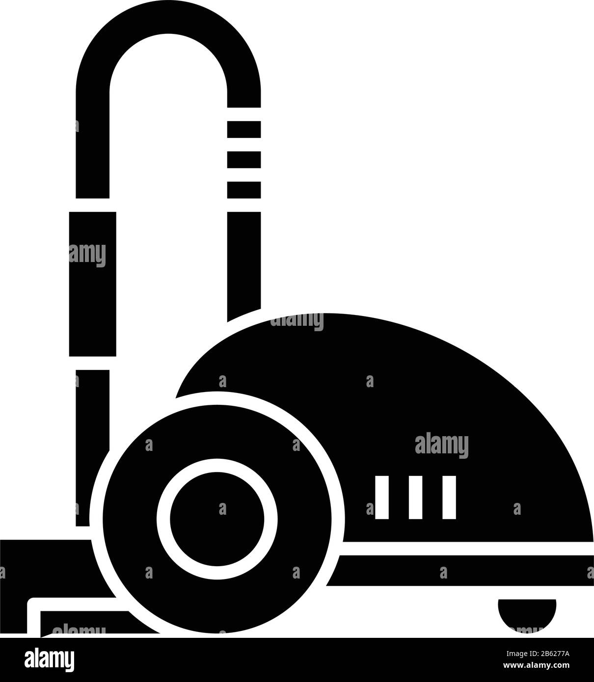 Vacuum cleaner black icon, concept illustration, vector flat symbol ...