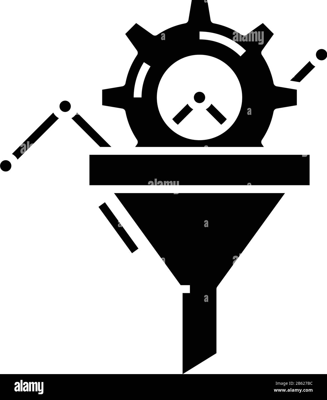 Technology destruction black icon, concept illustration, vector flat ...
