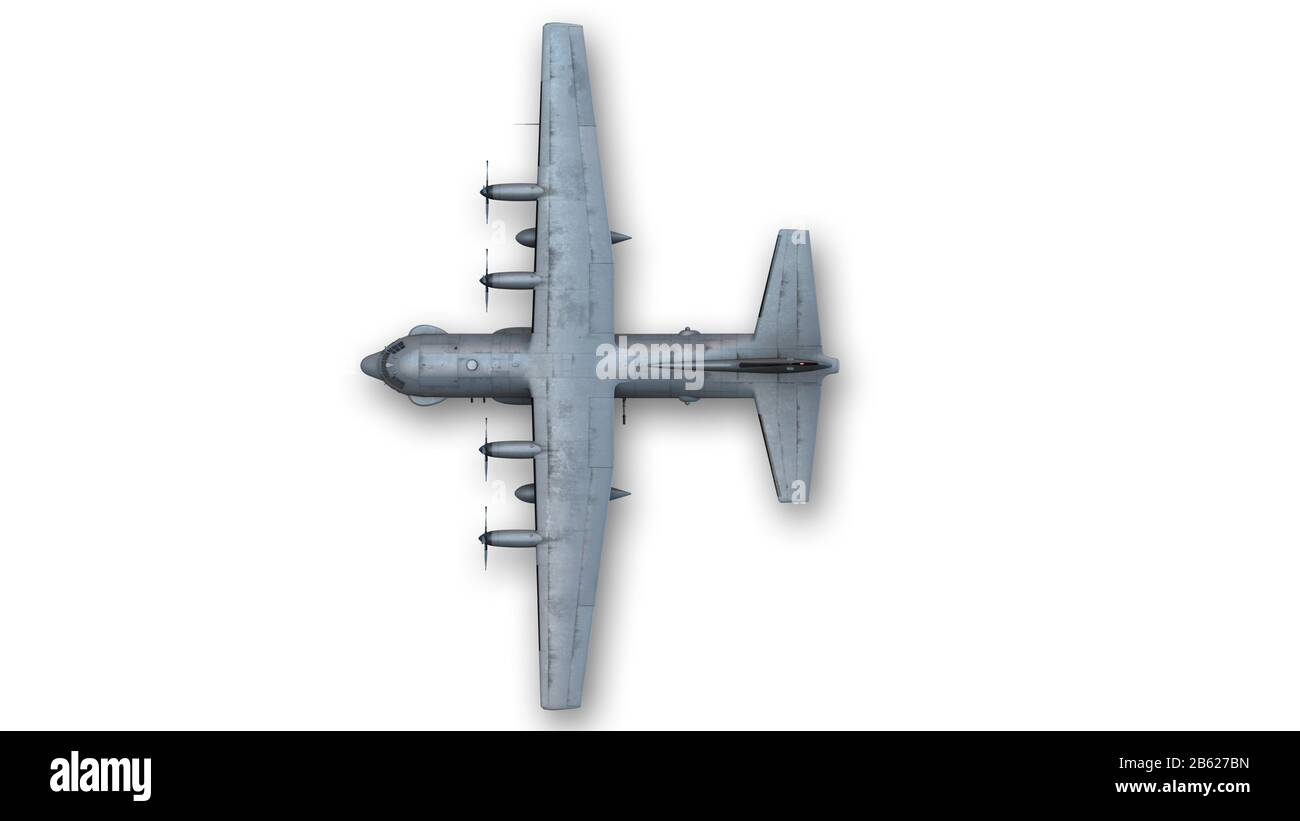Bomber, military plane isolated on white background, top view Stock ...