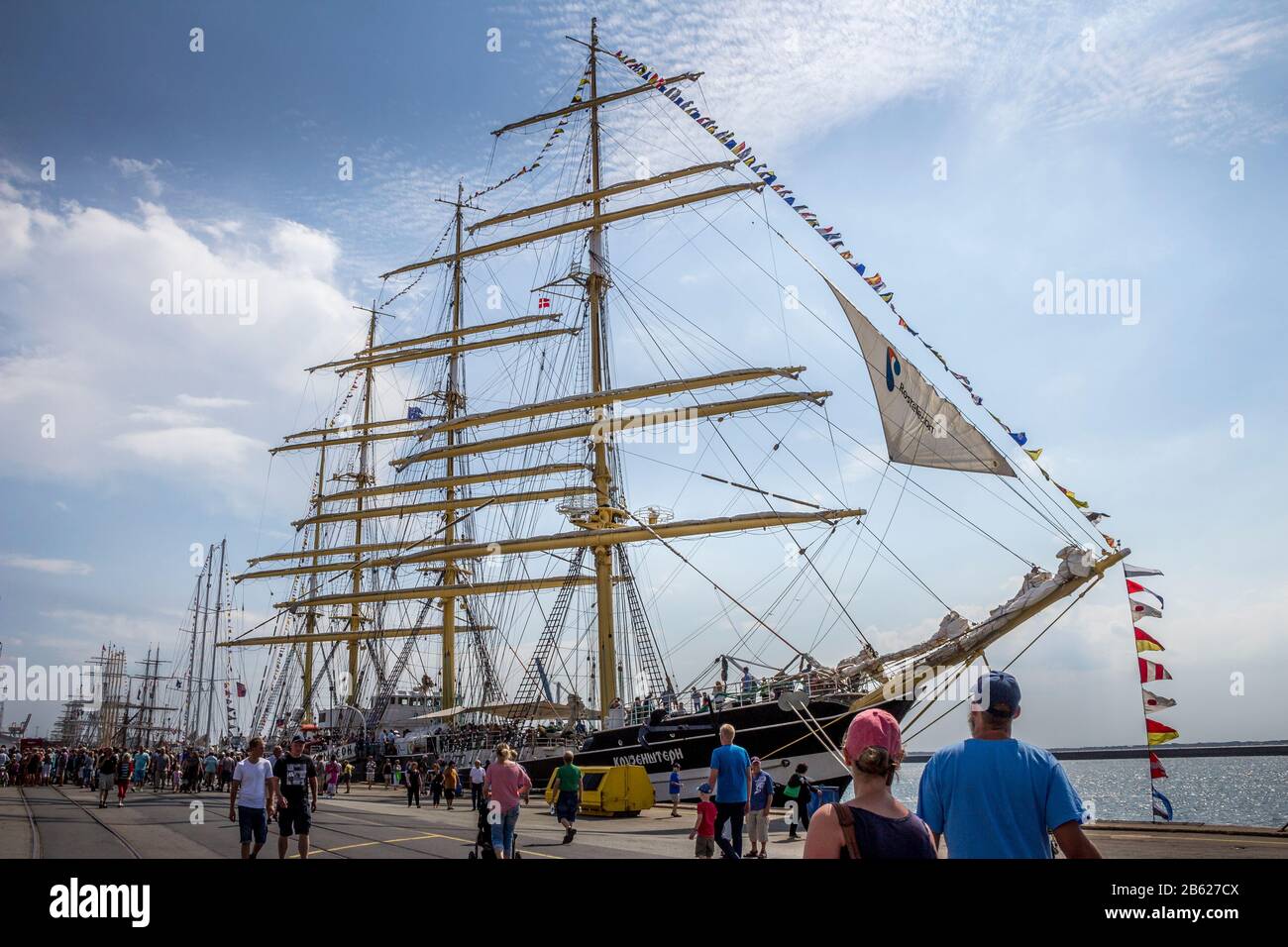 Esbjerg, Denmark - 02 August 2014: Big Ship on the harbor. Tall Ships ...