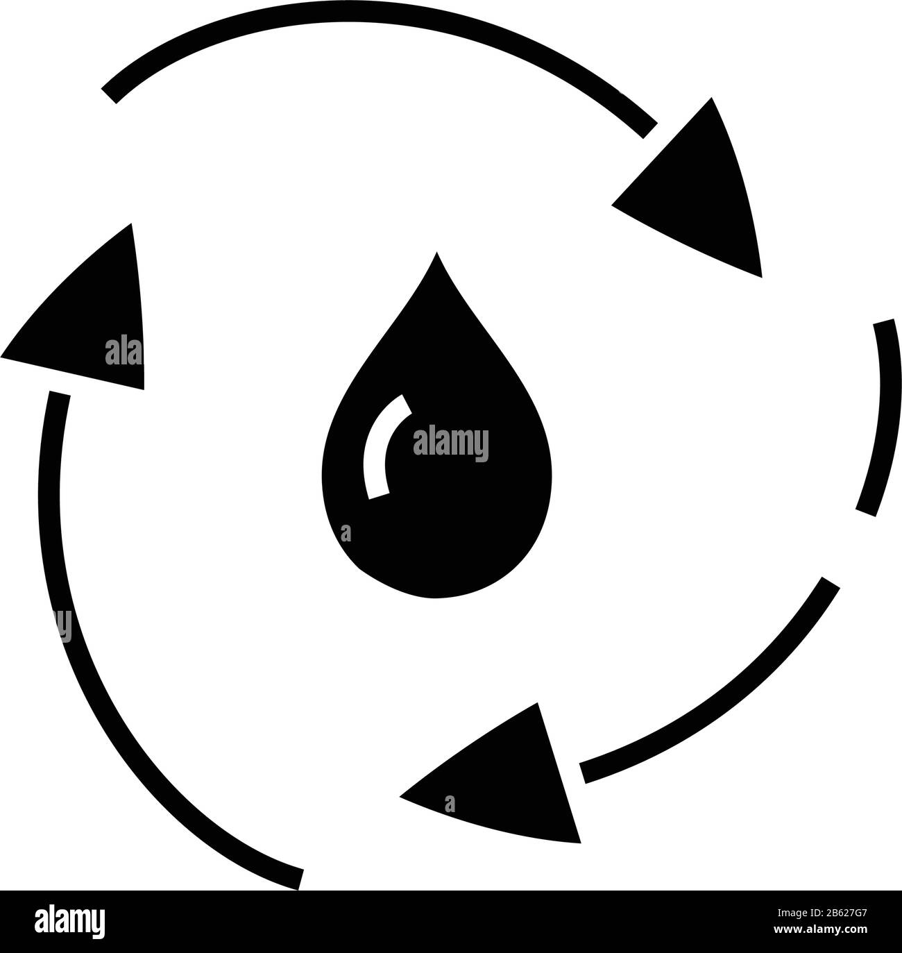 Water purifier black icon, concept illustration, vector flat symbol ...