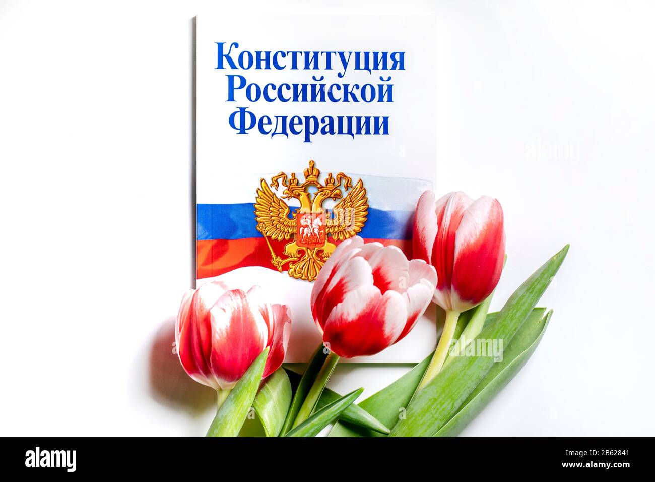 Brochure "Constitution of the Russian Federation " with a bouquet of ...